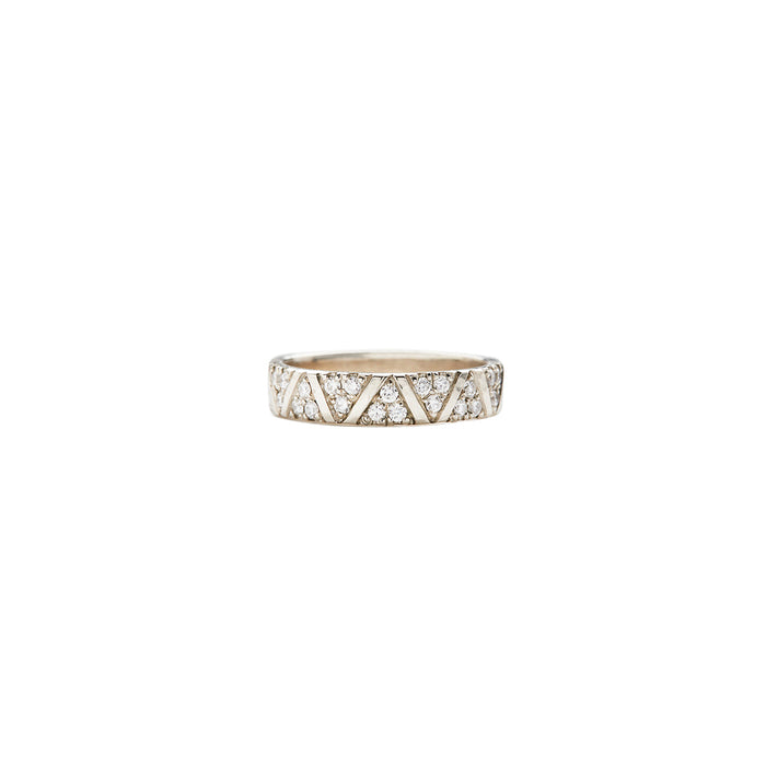 14 Karat White Gold Triangle Diamond Band – Sofia Jewelry